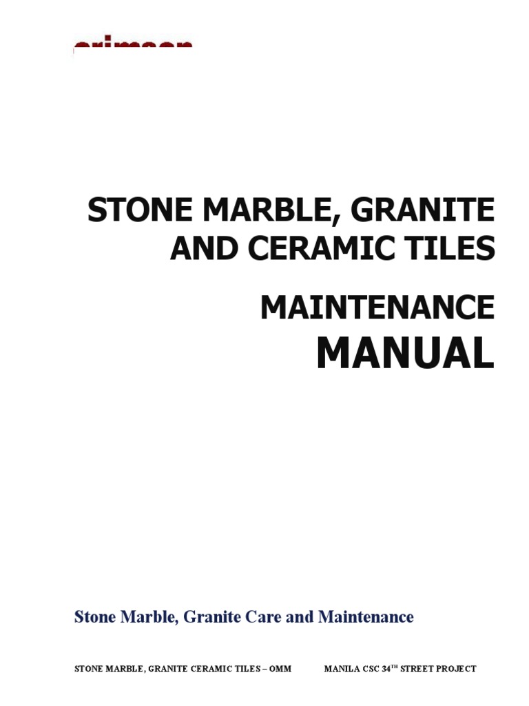 Stone Marble, Granite and Ceramic Tiles Maintenance: Manual | PDF ...