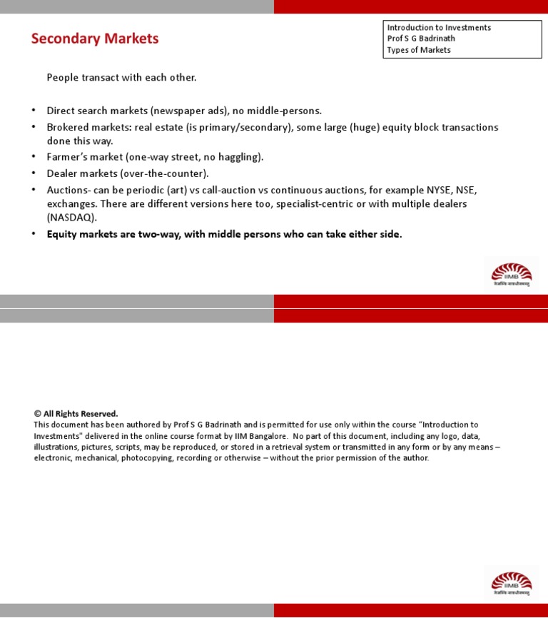 Types of Markets Handout | PDF