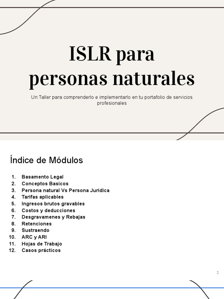 ISLR A Personas Naturales | PDF | Impuesto sobre la renta | Impuestos