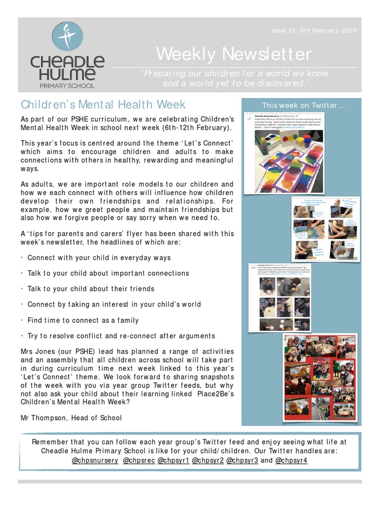 Cheadle Hulme Primary School Weekly Newsletter Issue 19 3rd February ...