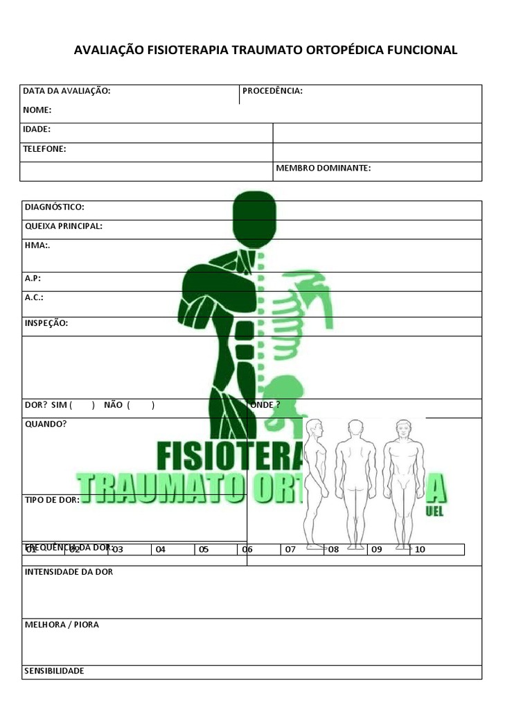 AVALIAÇÃO FISIOTERAPÊUTICA TRAUMATO ORTOPÉDICA PARA IMPRMIR | PDF