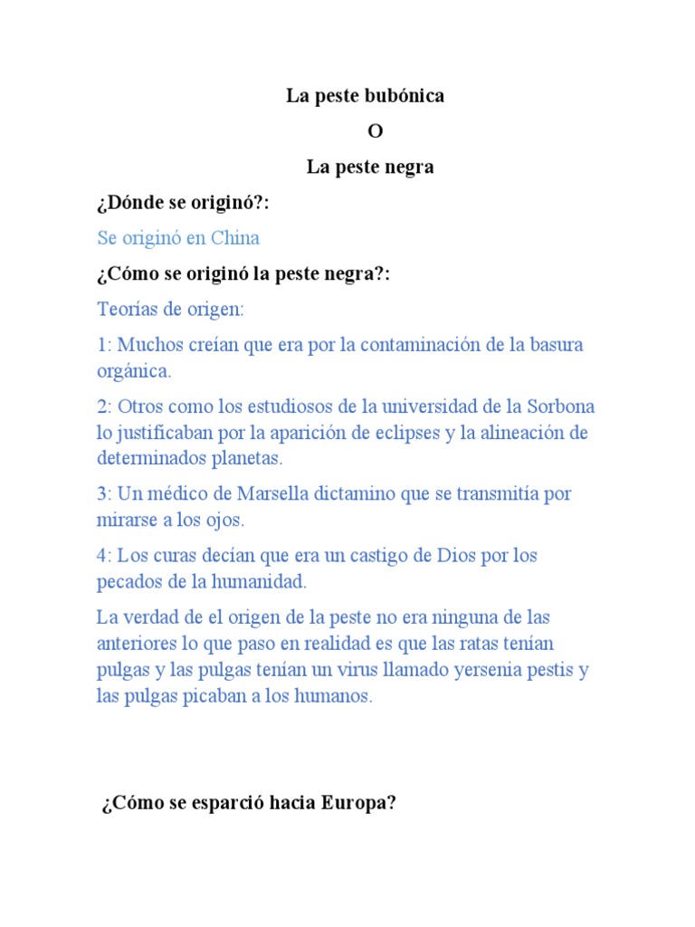 Origen y propagación de la peste bubónica | PDF | Religión y espiritualidad