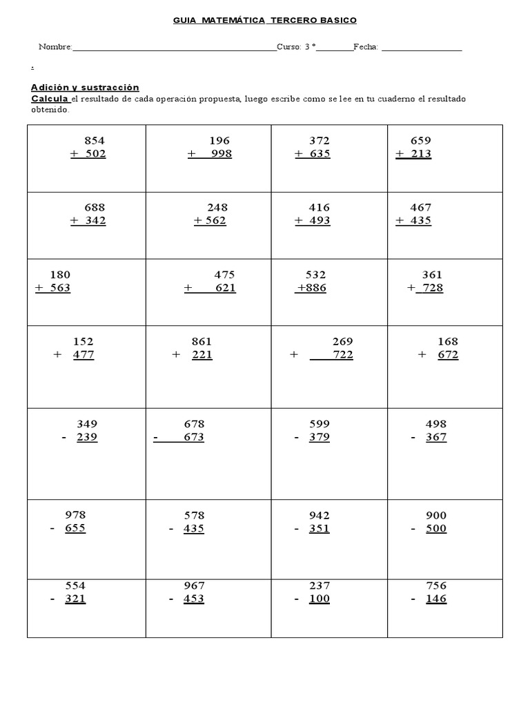 GUIA MATE - Doc 3ro Basico 2020 | PDF