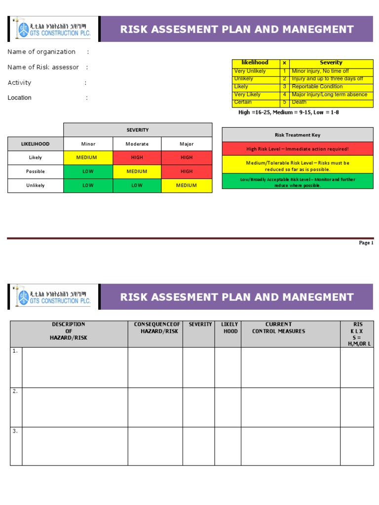 Risk assessment plan | PDF | Risk | Risk Assessment