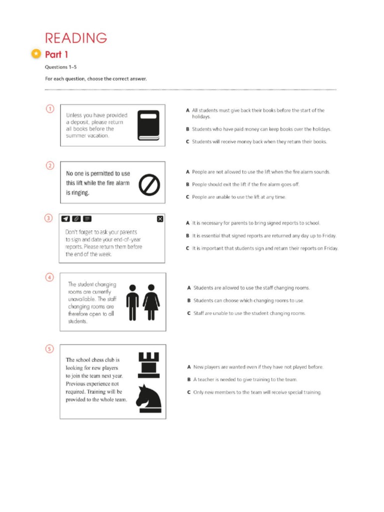 Reading and Use of English B1 | PDF