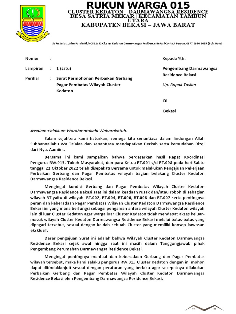 Surat Buat Developer (12062022) | PDF