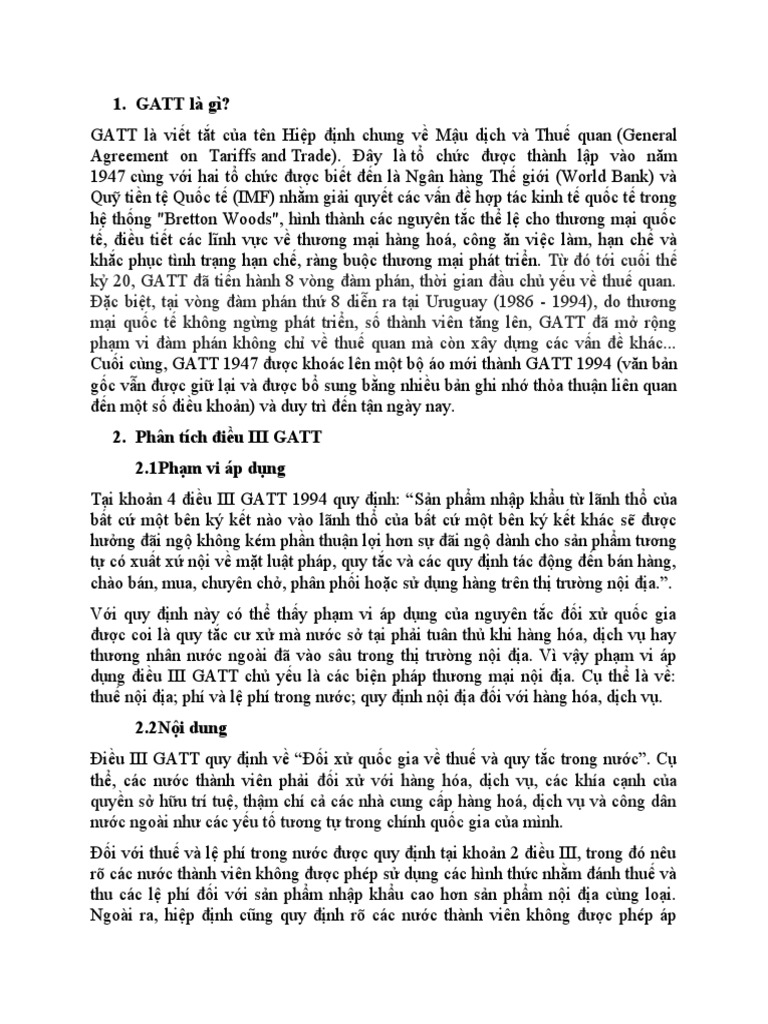 GATT Là Gì? | PDF