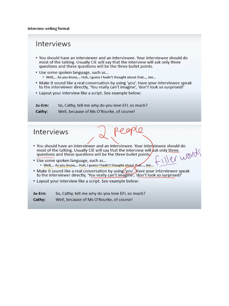 Interview Writing Format Details | PDF