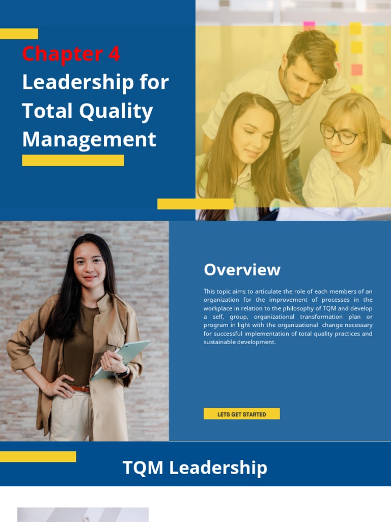 Chapter 4 Leadership For Total Quality Management | PDF | Leadership | Quality Management