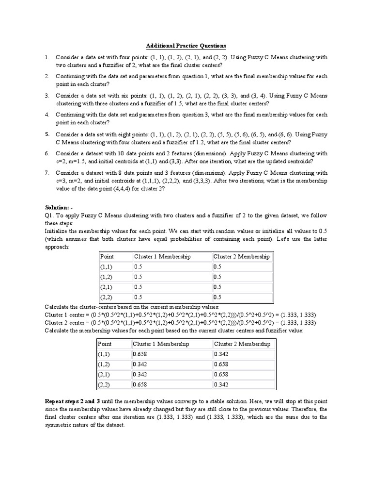 Fuzzy Means Questions | PDF | Cluster Analysis | Cybernetics