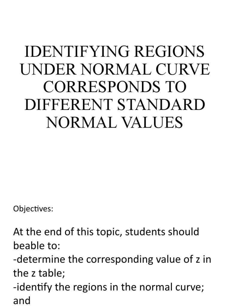 Regions in Normal Curve | PDF