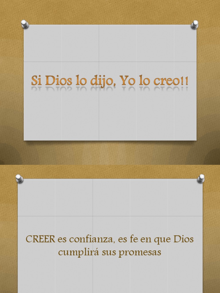 Si Dios Lo Dice, Yo Lo Creo. | PDF