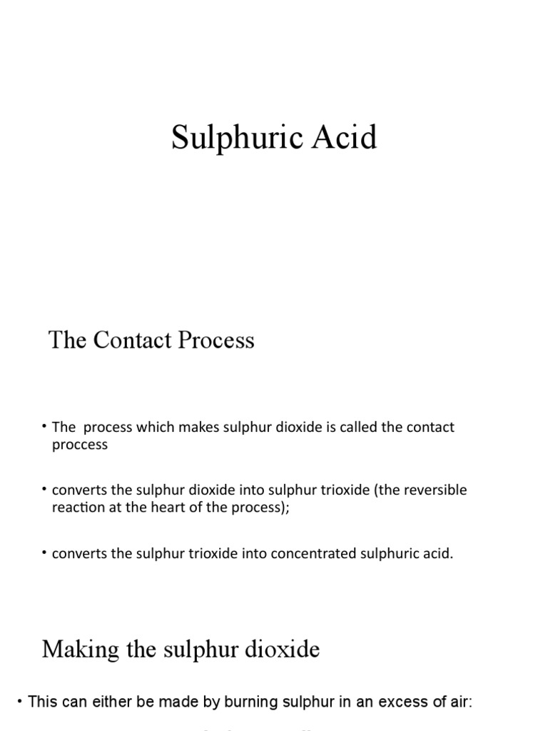 Sulphuric Acid Pdf Sulfuric Acid Sulfur