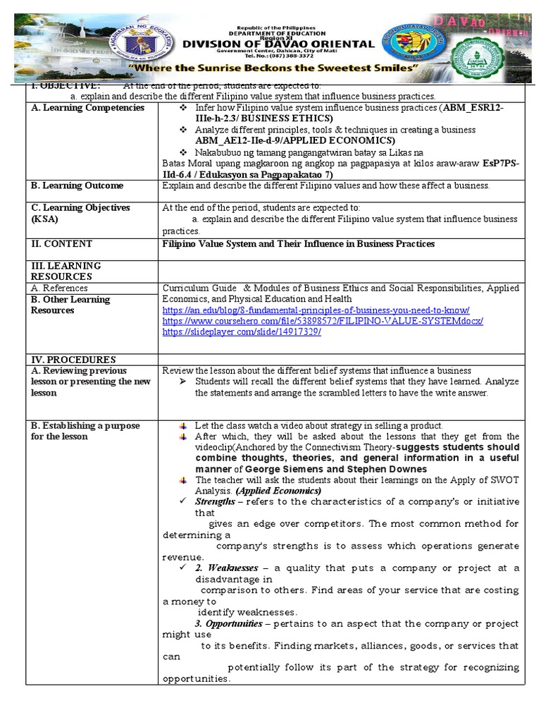 A. Reviewing Previous Lesson or Presenting The New Lesson B ...