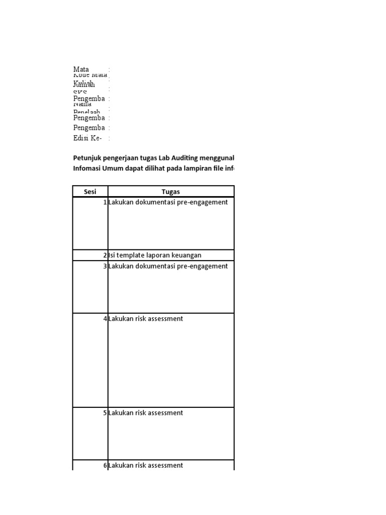Soal Lab Auditing 1-8 | PDF