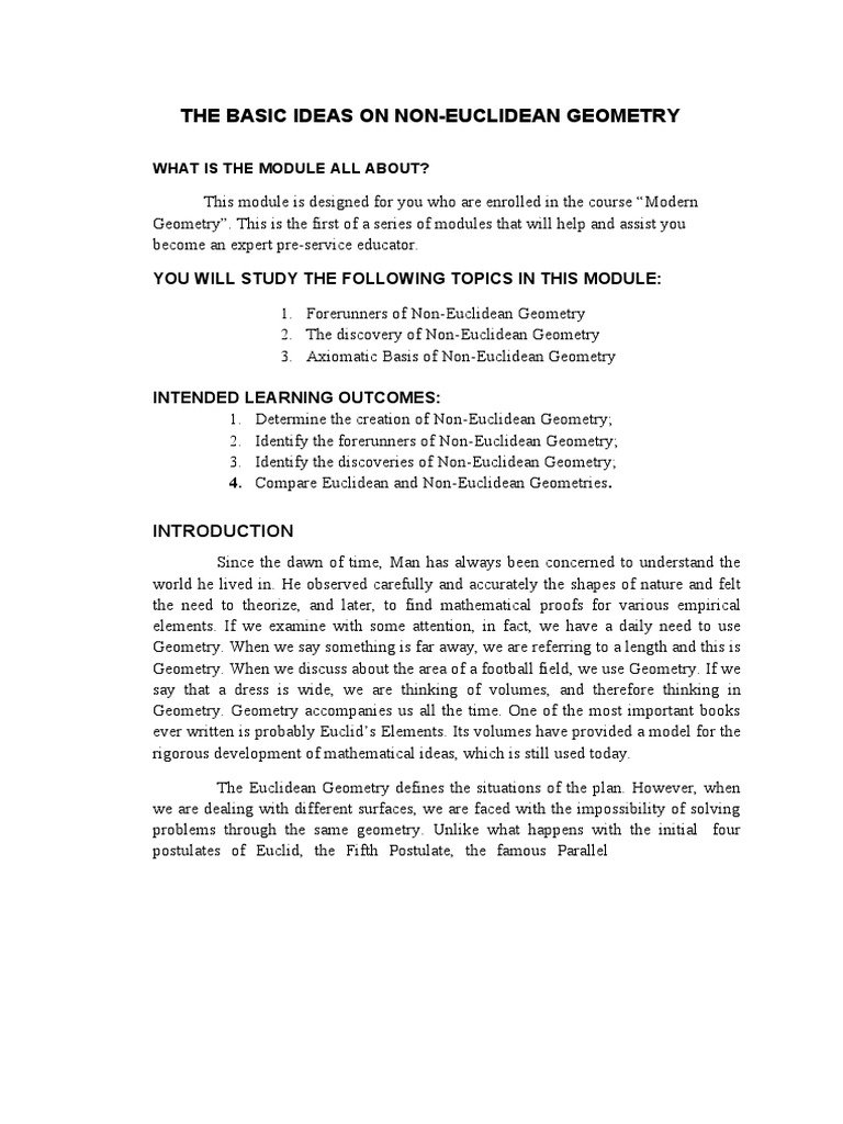 Non Euclidean Geometry | PDF | Non Euclidean Geometry | Hyperbolic Geometry