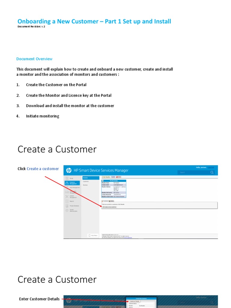 SDS Onboarding A Customer Part 1 HP 27-4-17 | PDF | Installation (Computer Programs) | Icon ...
