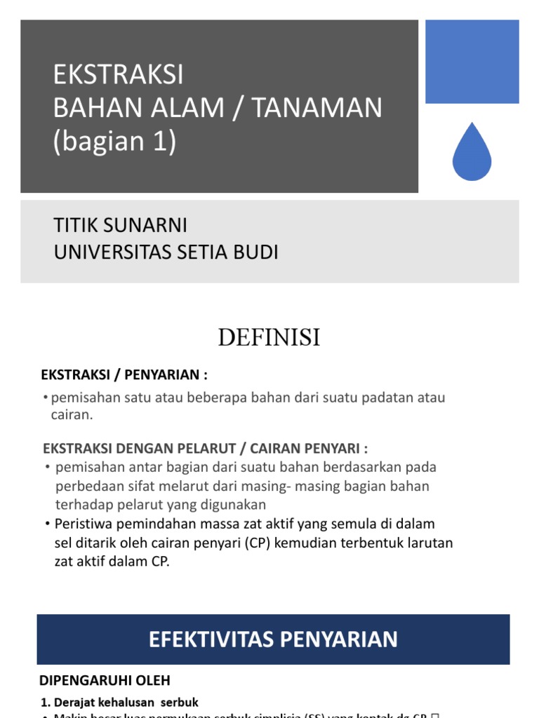 TM 2. EKSTRAKSI BAHAN ALAM Lengkap | PDF