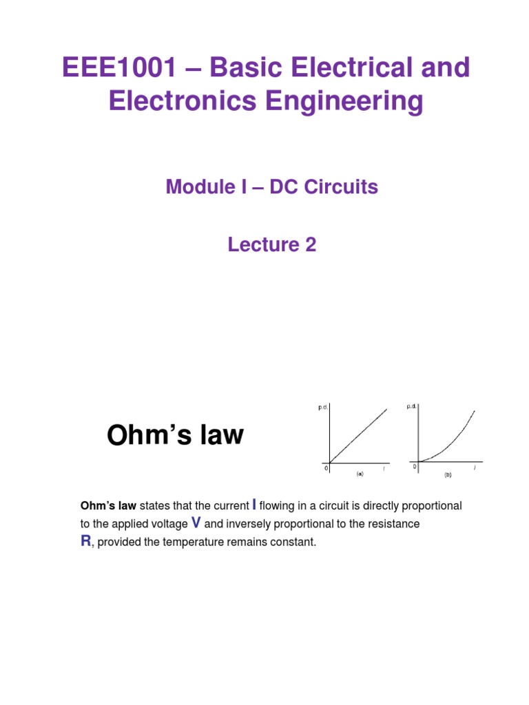 DC Circuits Ohms Law, KCL, KVL | PDF DC Circuits Ohms Law, KCL, KVL | PDF