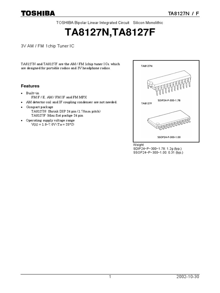 TA8127 ToshibaSemiconductor | PDF | Reliability Engineering | Frequency ...