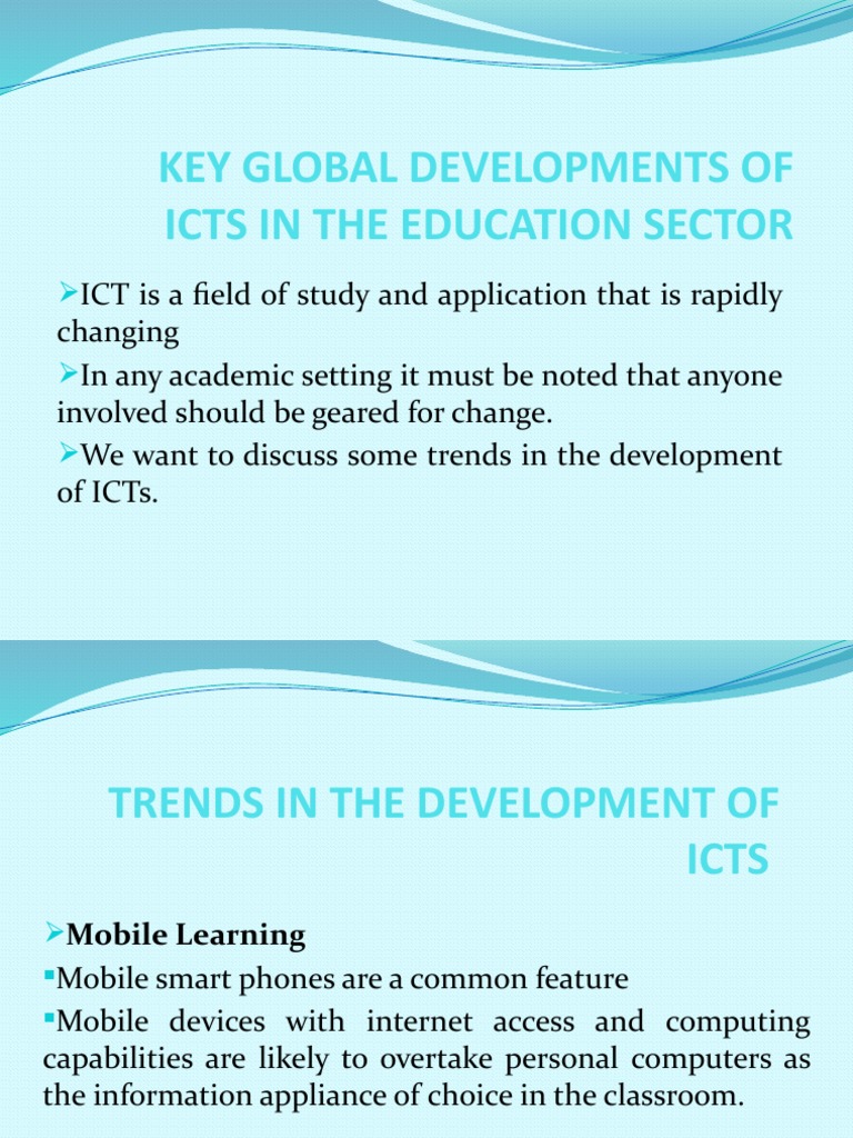Key Global Developments of Icts in The Education Sector | PDF ...