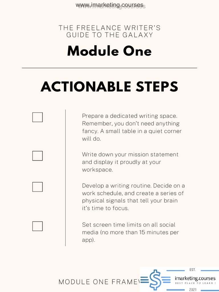 Module One: The Freelance Writer'S Guide To The Galaxy | PDF