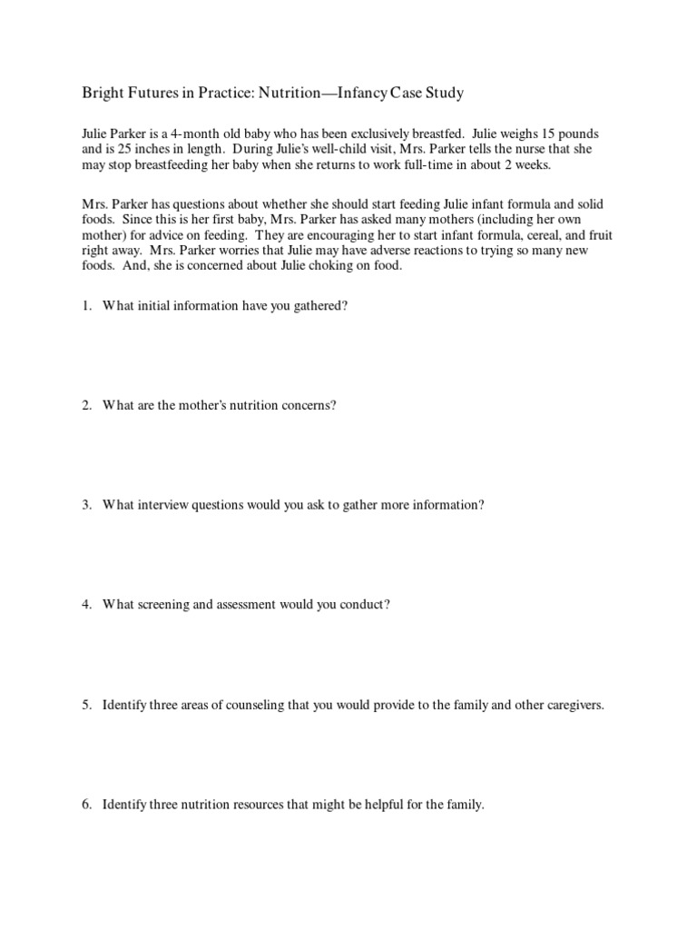 Nutrition Case Study | Download Free PDF | Breastfeeding | Body Mass Index