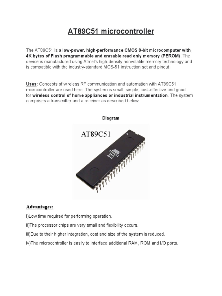 AT89C51 Microcontroller | PDF