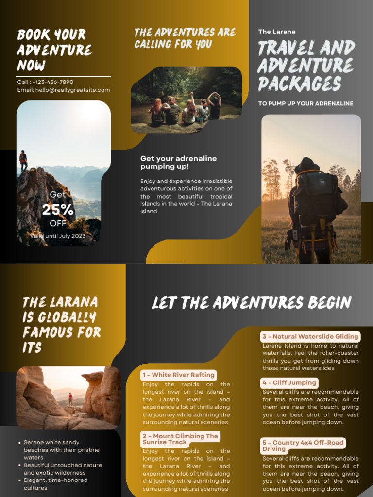 Brown Beige Maximalism Travel Adventure Trifold Brochure | PDF