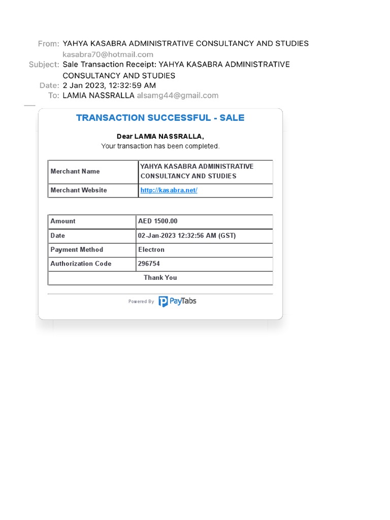 Transaction Successful - Sale: Your Transaction Has Been Completed | PDF