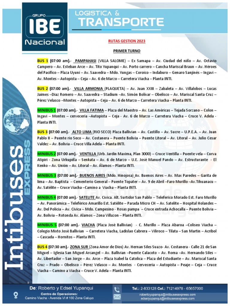 Rutas Transporte | PDF