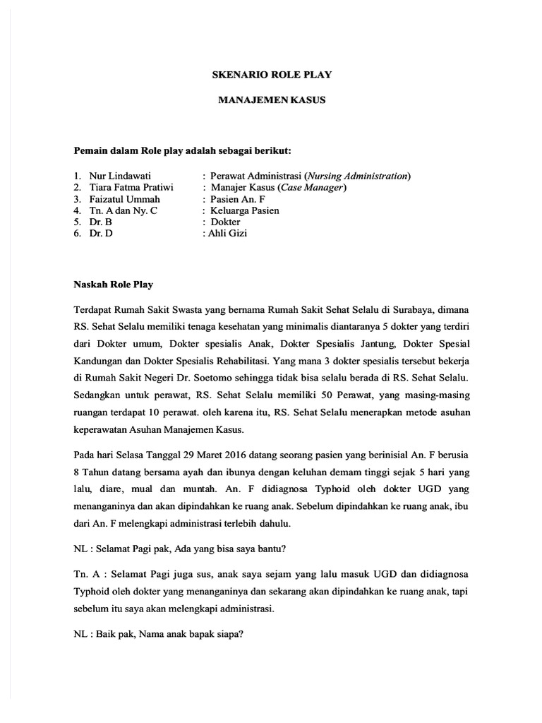 PDF Skenario Role Play - Compress | PDF