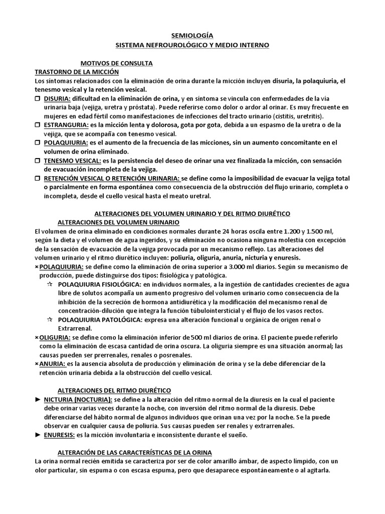 Alteraciones del Ritmo Diurético y Orina | PDF | Vejiga urinaria ...