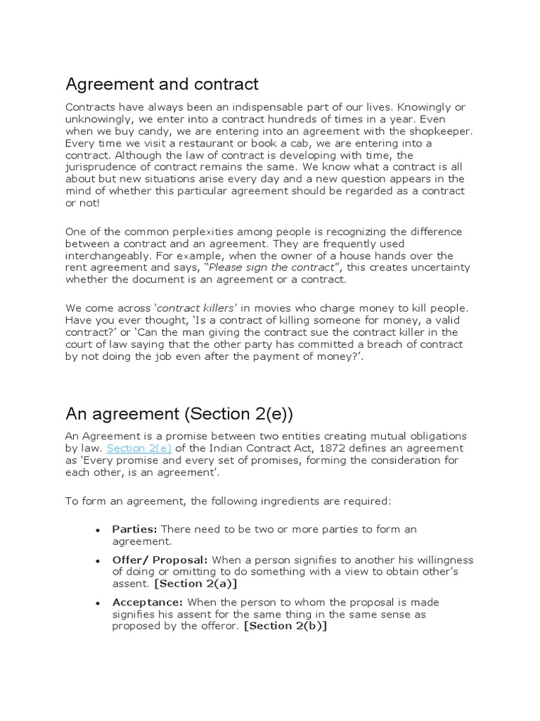 Law of Contract Sessional 1 | PDF | Offer And Acceptance | Consideration