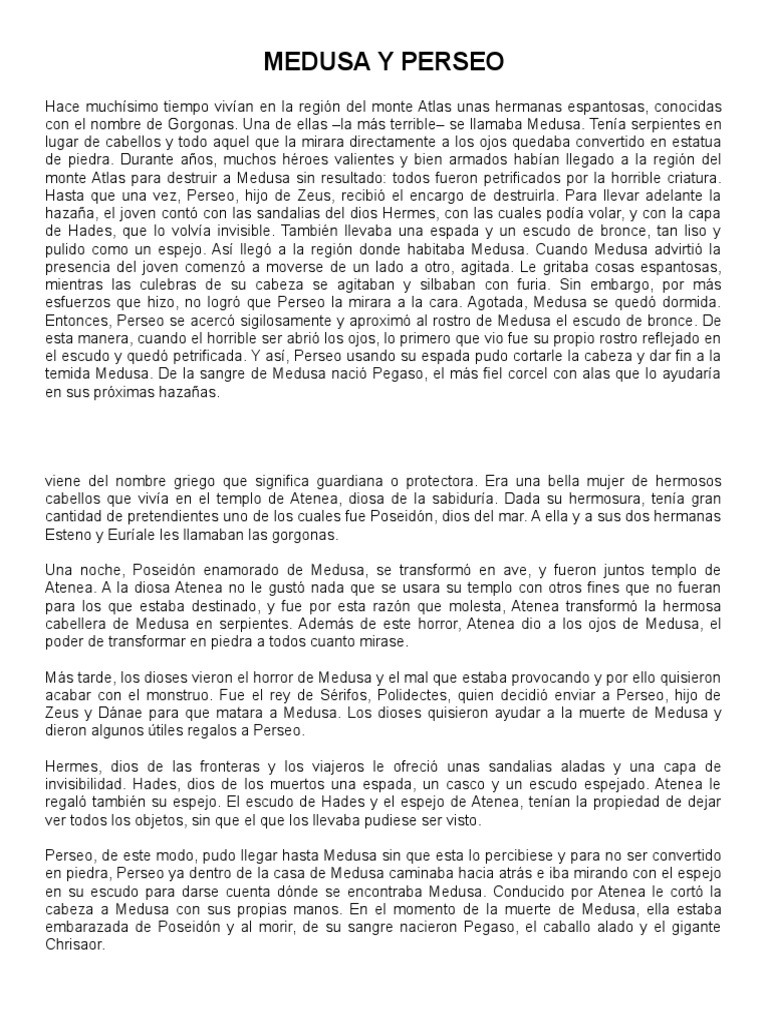 Medusa y Perseo | PDF | Medusa