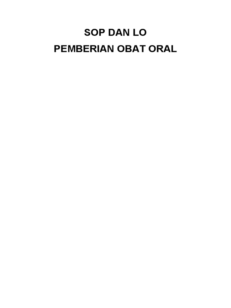 Sop & Lo Pemberian Obat Kel 3 Fix | PDF