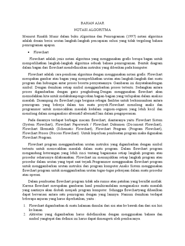 Notasi Algoritma (Flowchart) | PDF