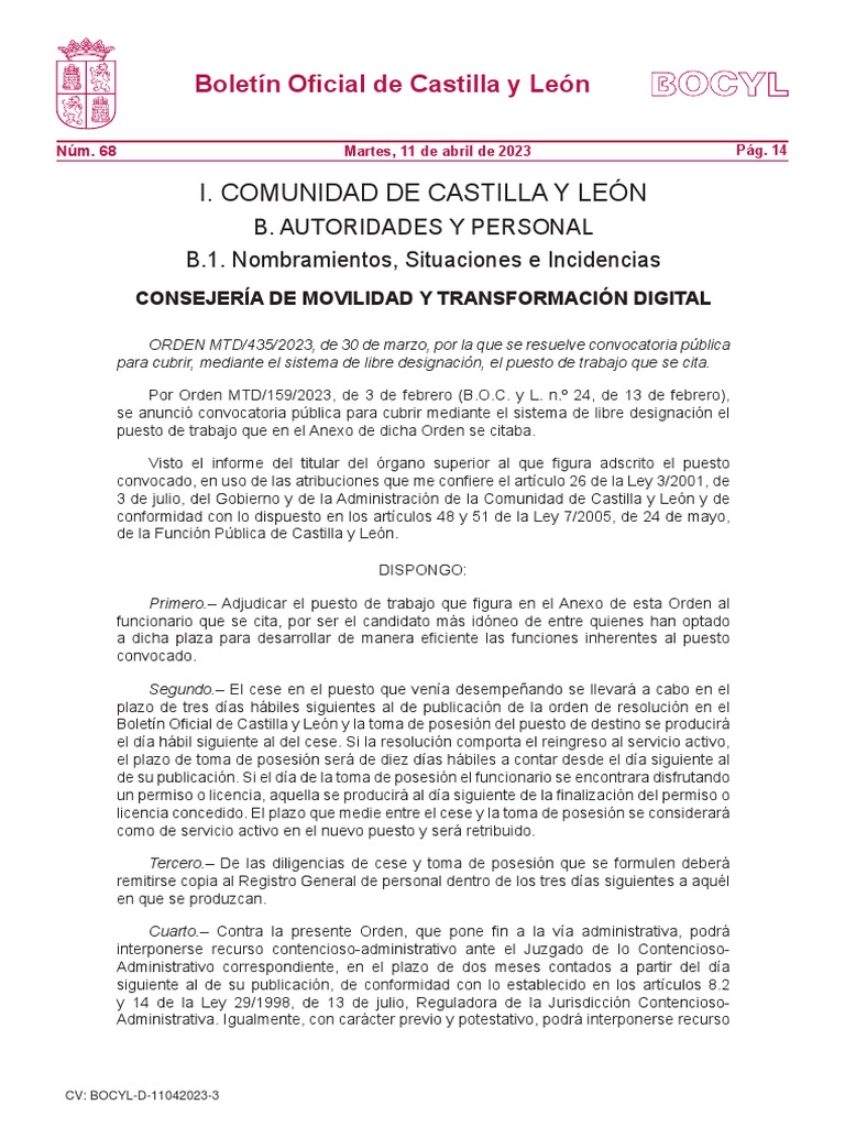 Bocyl D 11042023 3 | PDF | Gobierno