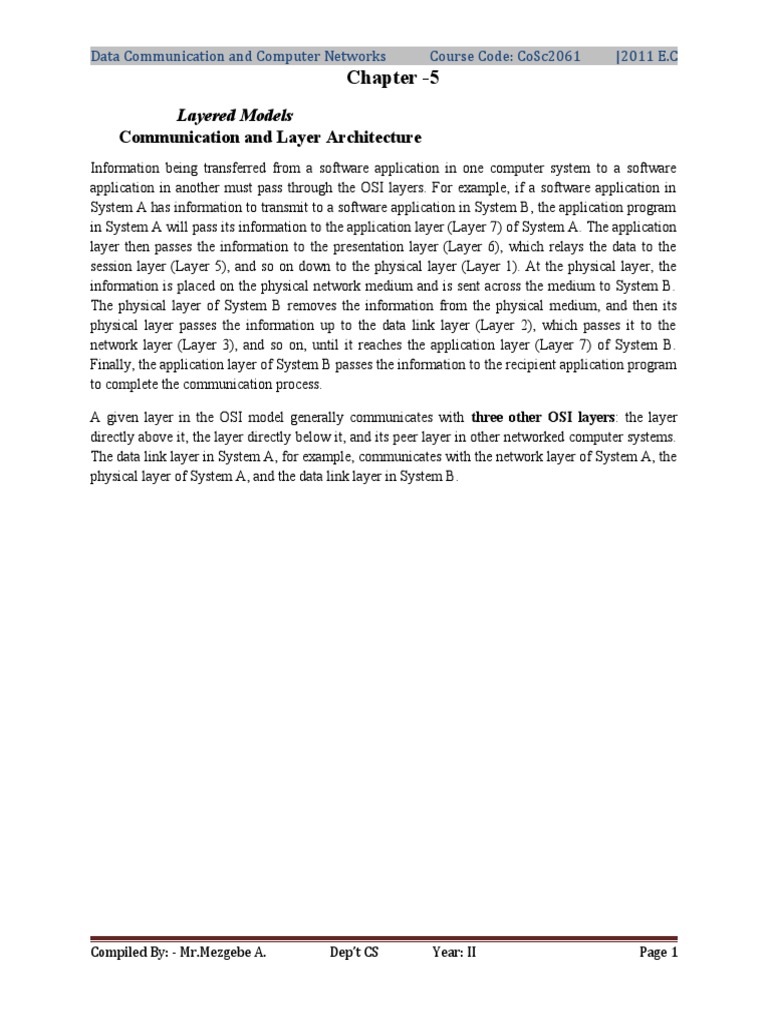 OSI Model Explained | PDF | Osi Model | Computer Network