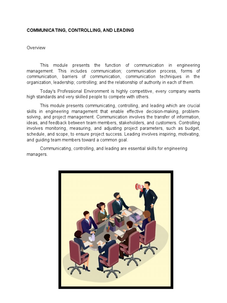 Communicating, Controlling, and Leading | PDF | Leadership | Communication