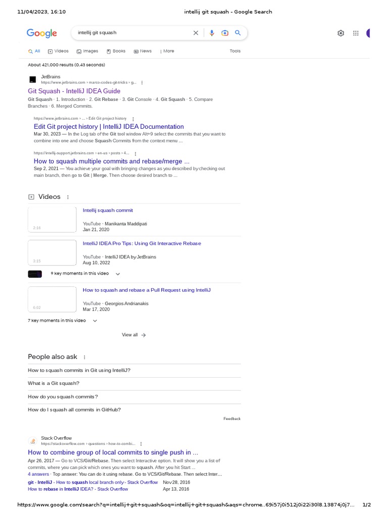 Intellij Git Squash - Google Search | PDF | Version Control | Software