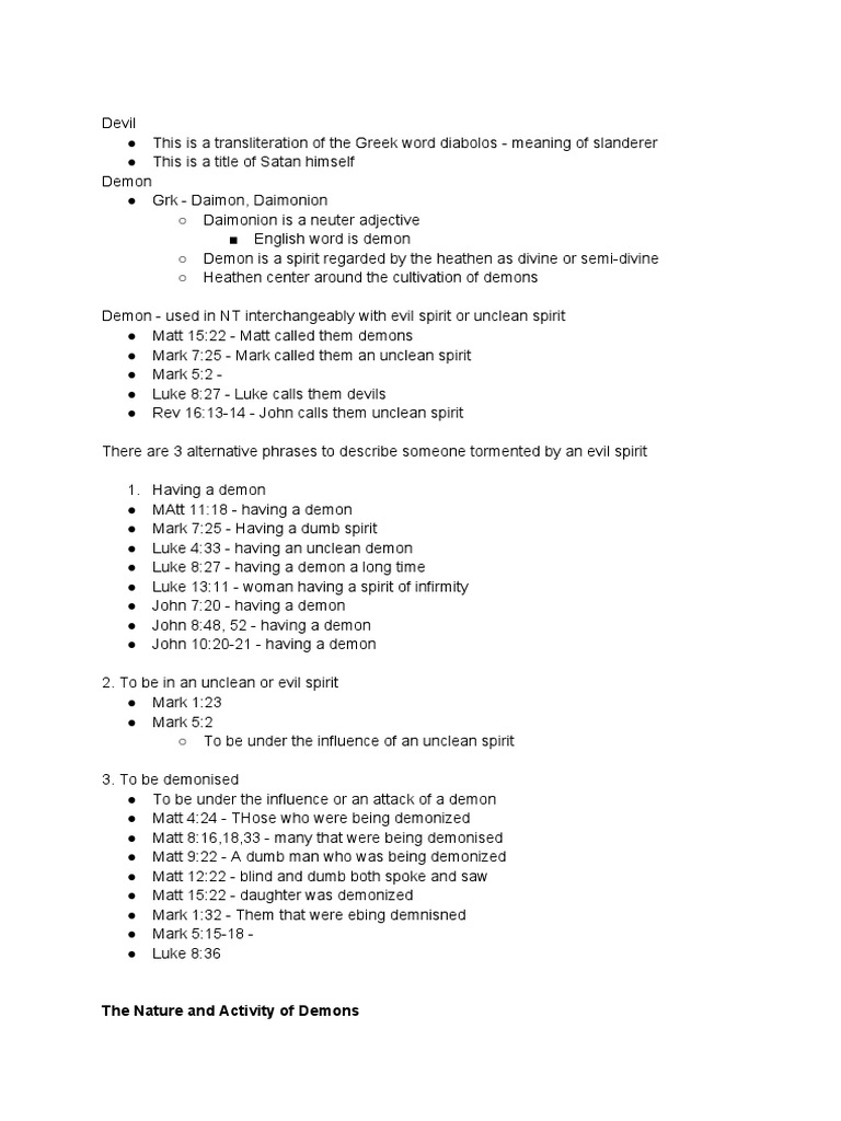 Nature & Activity of Demons | PDF | Demons | Angel