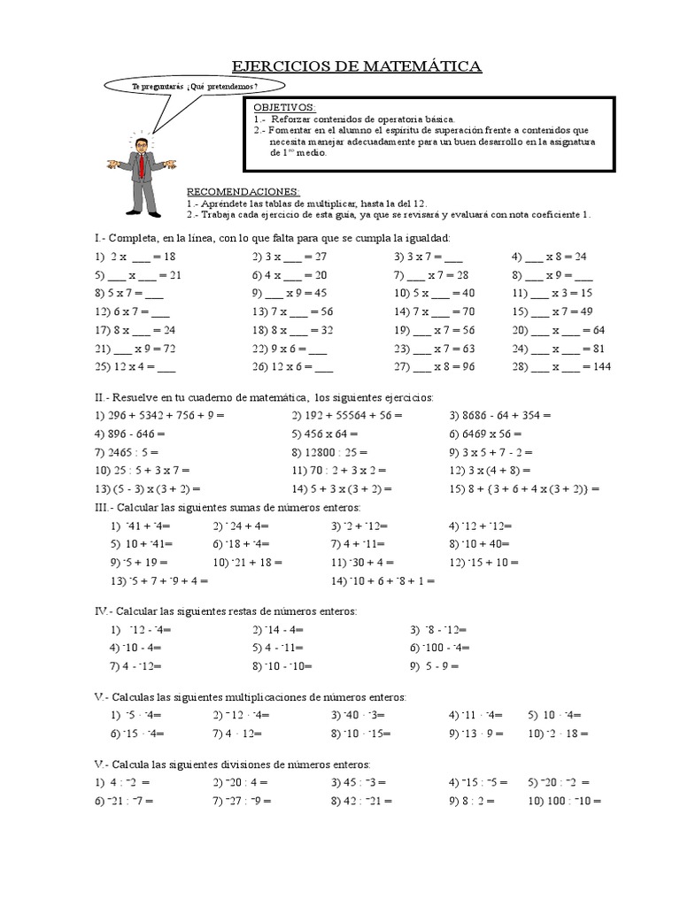 Ejercicios de Operatoria Básica | PDF | Matemáticas