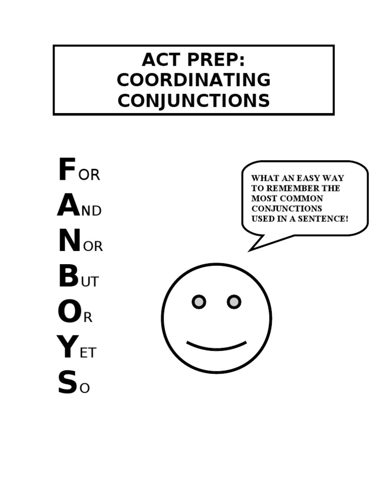 Grammar - FANBOYS Handout | PDF | Interpretation (Philosophy ...