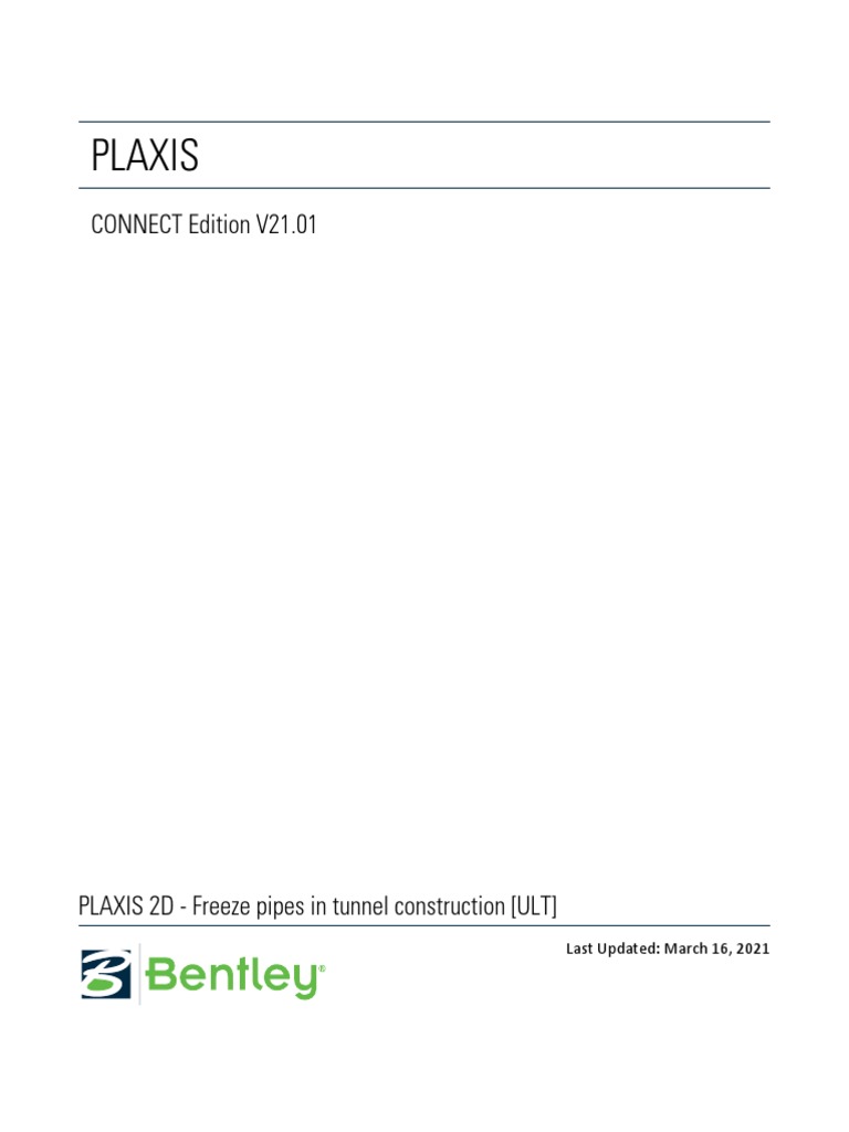 PLAXIS - 2D - CEV21 - Tutorial - 18 - Freeze Pipes in Tunnel ...
