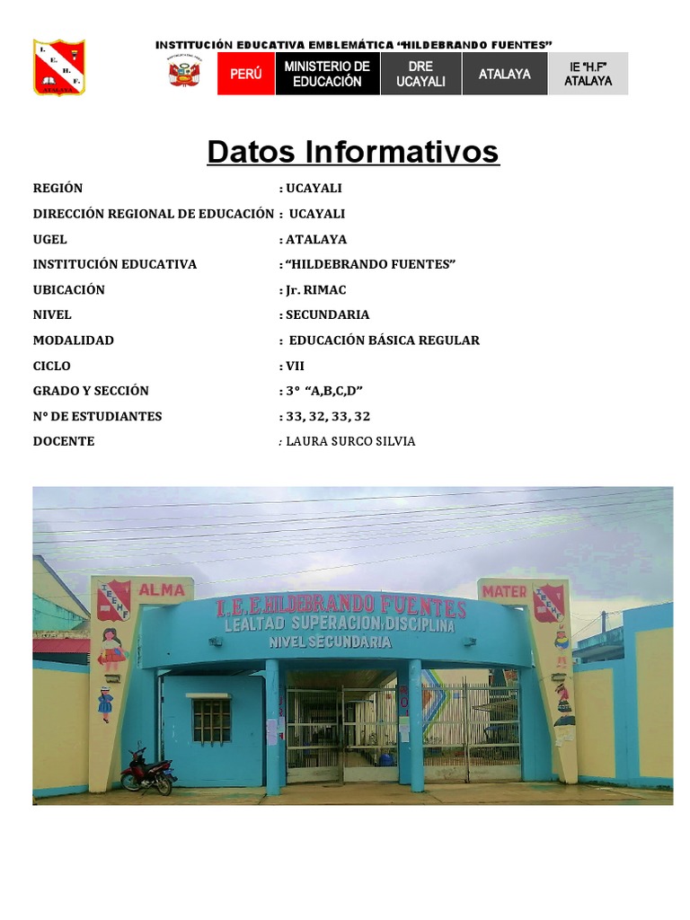 Datos Informativos: Perú Ministerio de Educación DRE Ucayali Atalaya ...