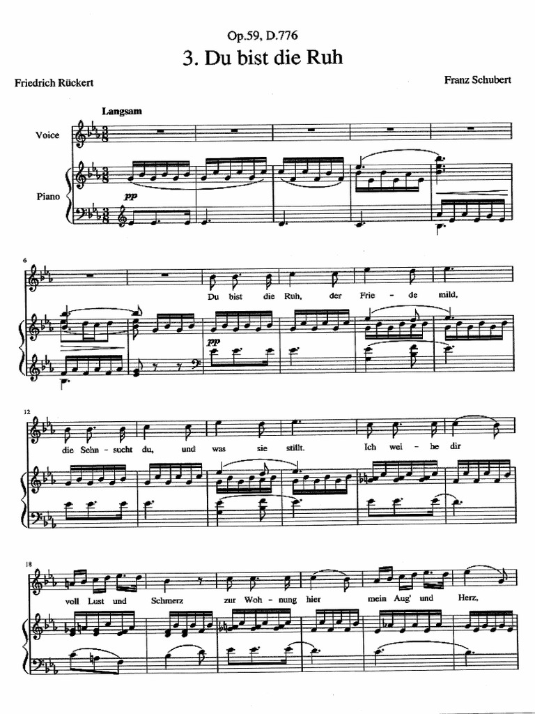 Du Bist Die Ruh E Flat | PDF
