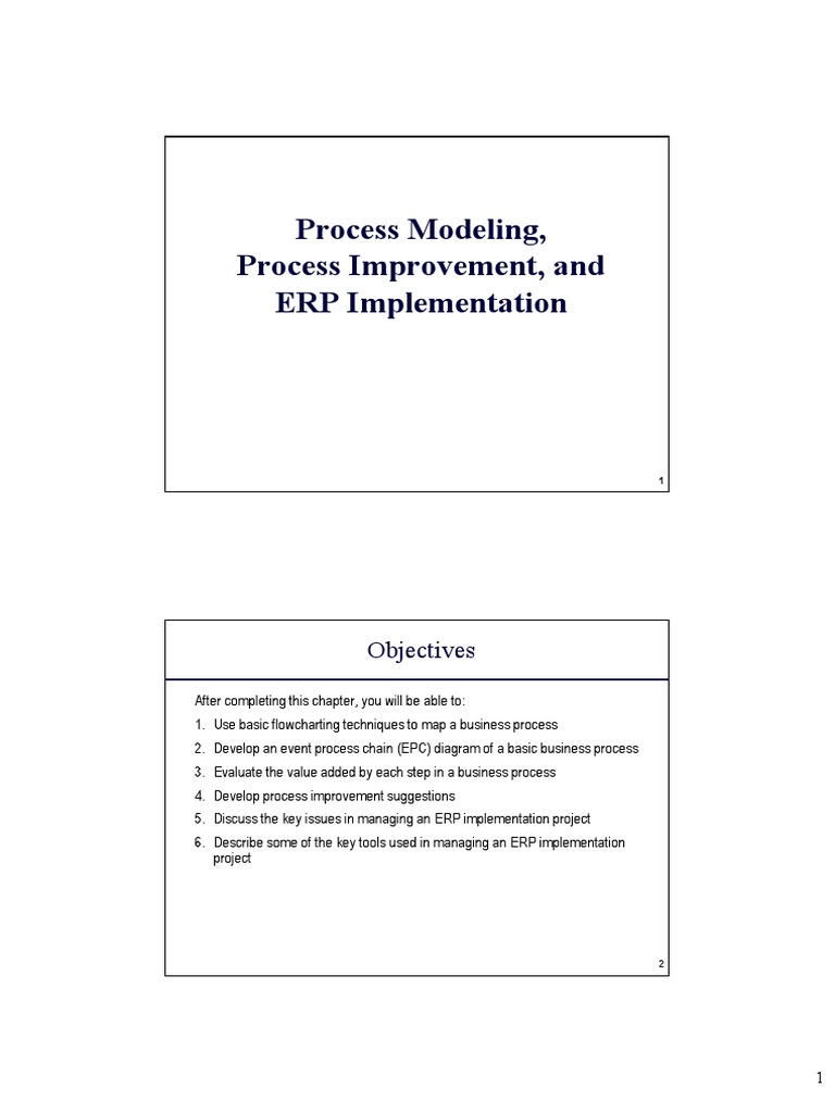 Process Modeling, Process Improvement, and ERP Implementation | PDF | Enterprise Resource ...