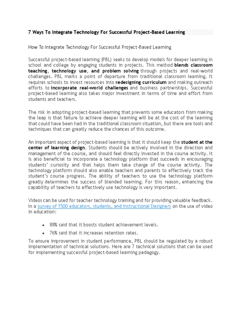 5 7 Ways To Integrate Technology For Successful Project | PDF | Project ...