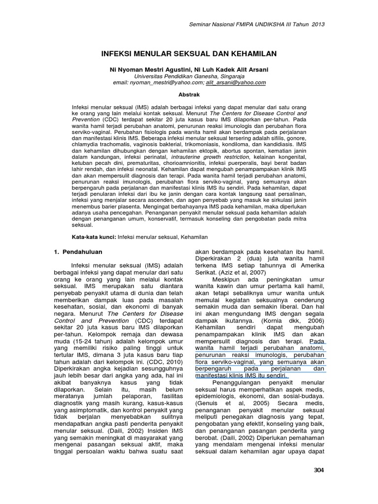 Infeksi Menular Seksual Dan Kehamilan: Ni Nyoman Mestri Agustini, Ni Luh Kadek Alit Arsani | PDF